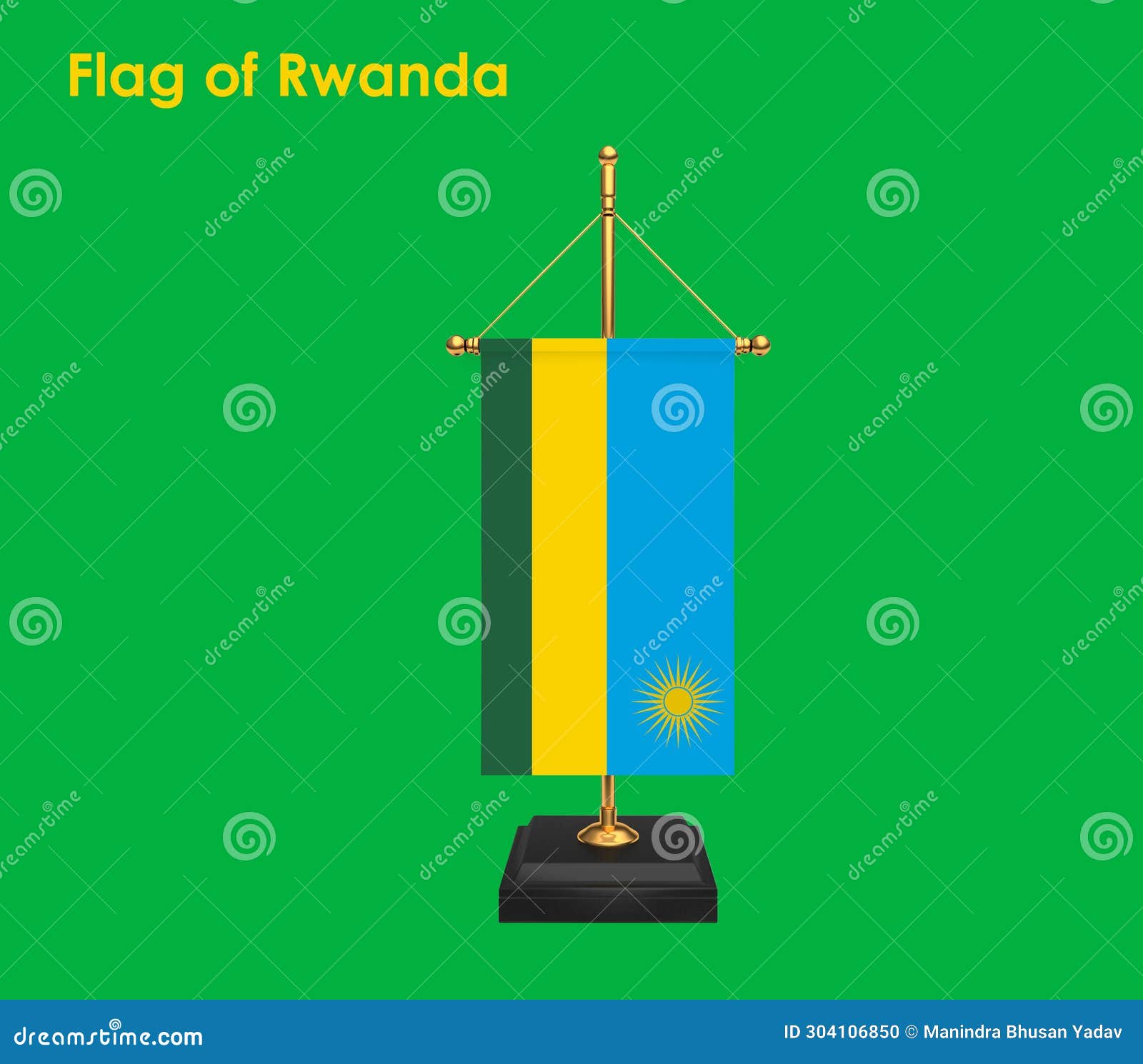 Drapeau Du Rwanda Drapeau Du Rwanda Symbole National Du Pays Du Rwanda ...