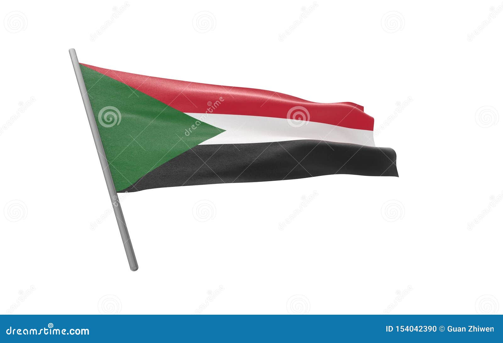 Drapeau du Soudan photo stock. Image du nationale, mât - 154042390