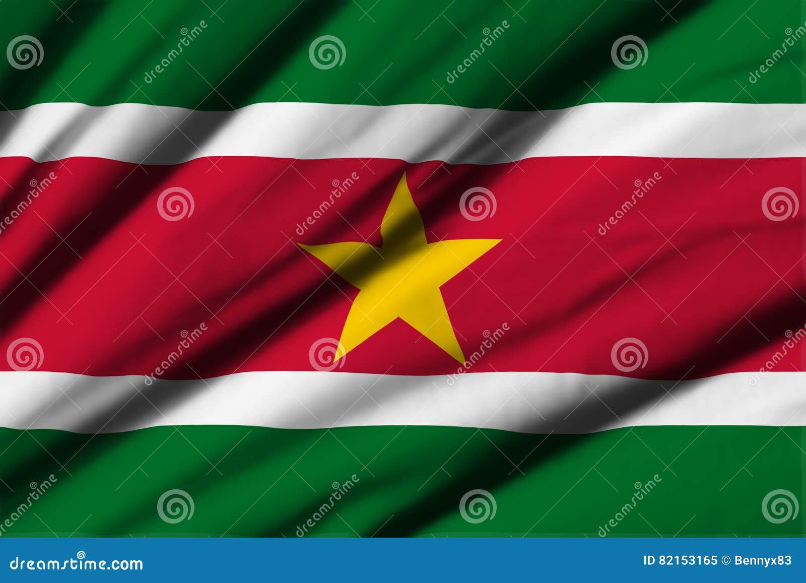 Drapeau du Surinam illustration stock. Illustration of ondulation ...