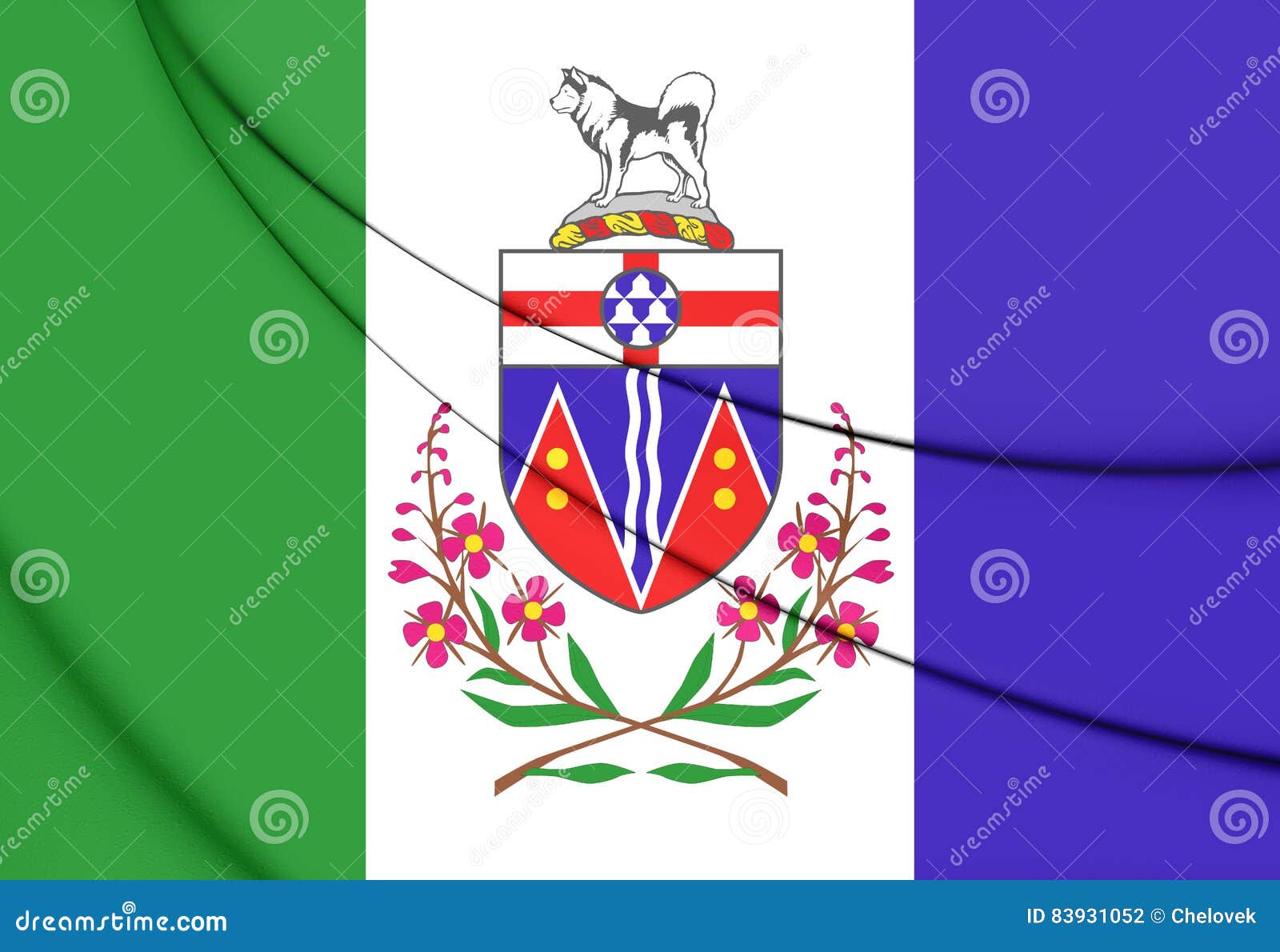 Drapeau du Yukon, Canada illustration stock. Illustration du insigne ...
