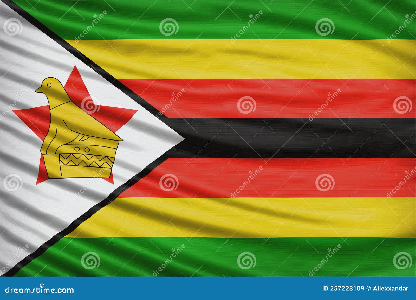 Drapeau Du Zimbabwe Gros Plan Drapeau National Illustration Stock ...