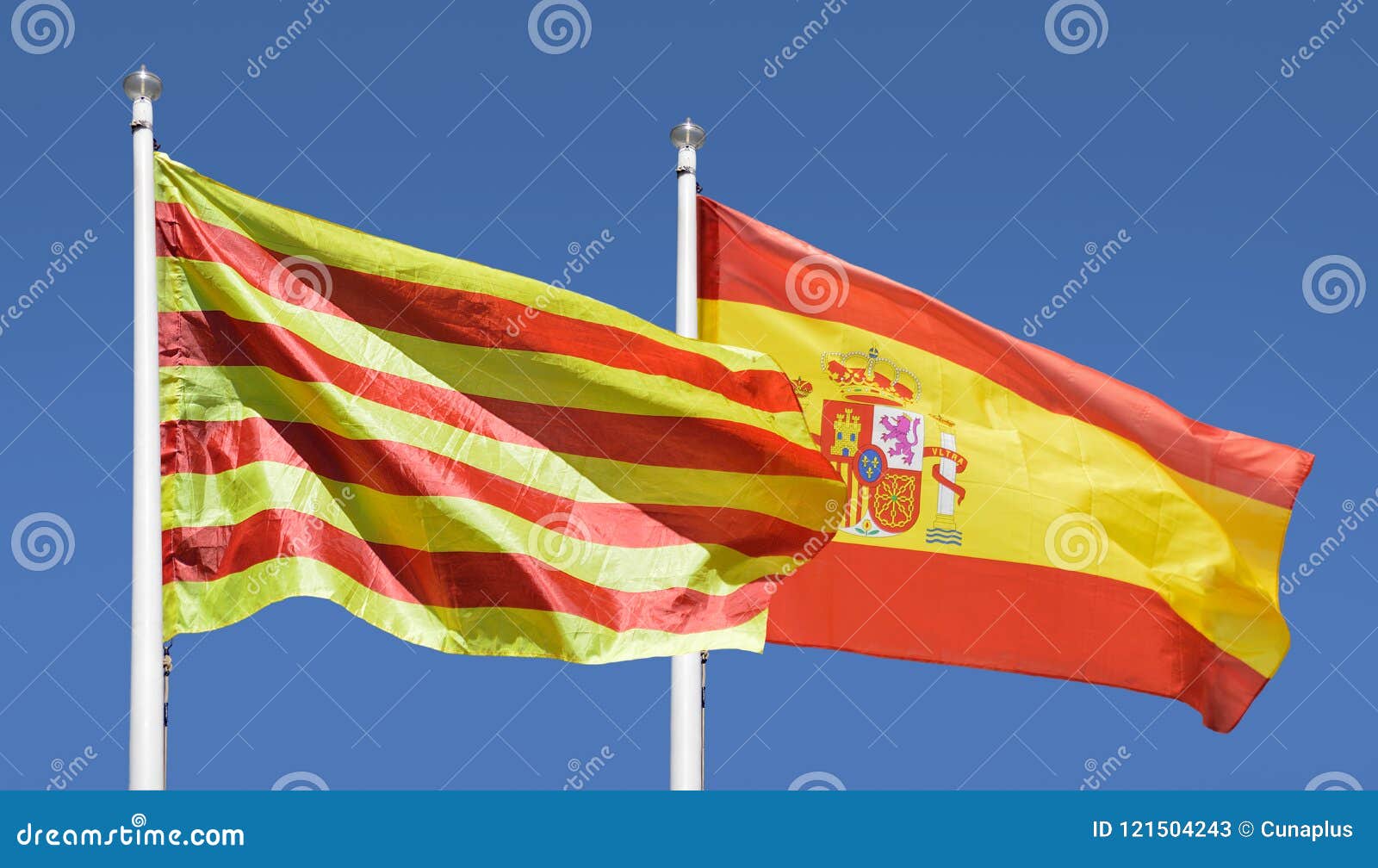 Drapeau Espagnol Et Catalan Image stock - Image du patriotique, pays ...