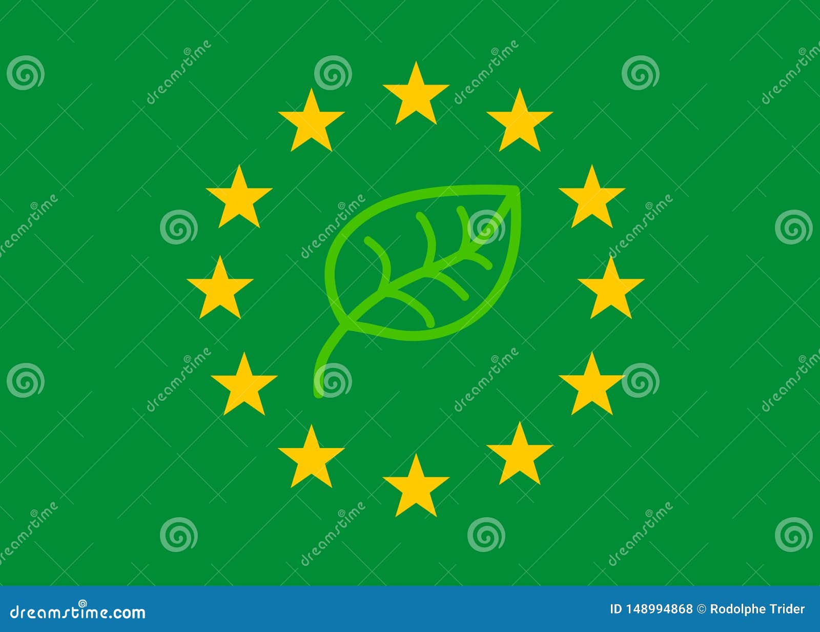 Flag of Europe in the Colors of Ecology To Symbolize the Environmental ...