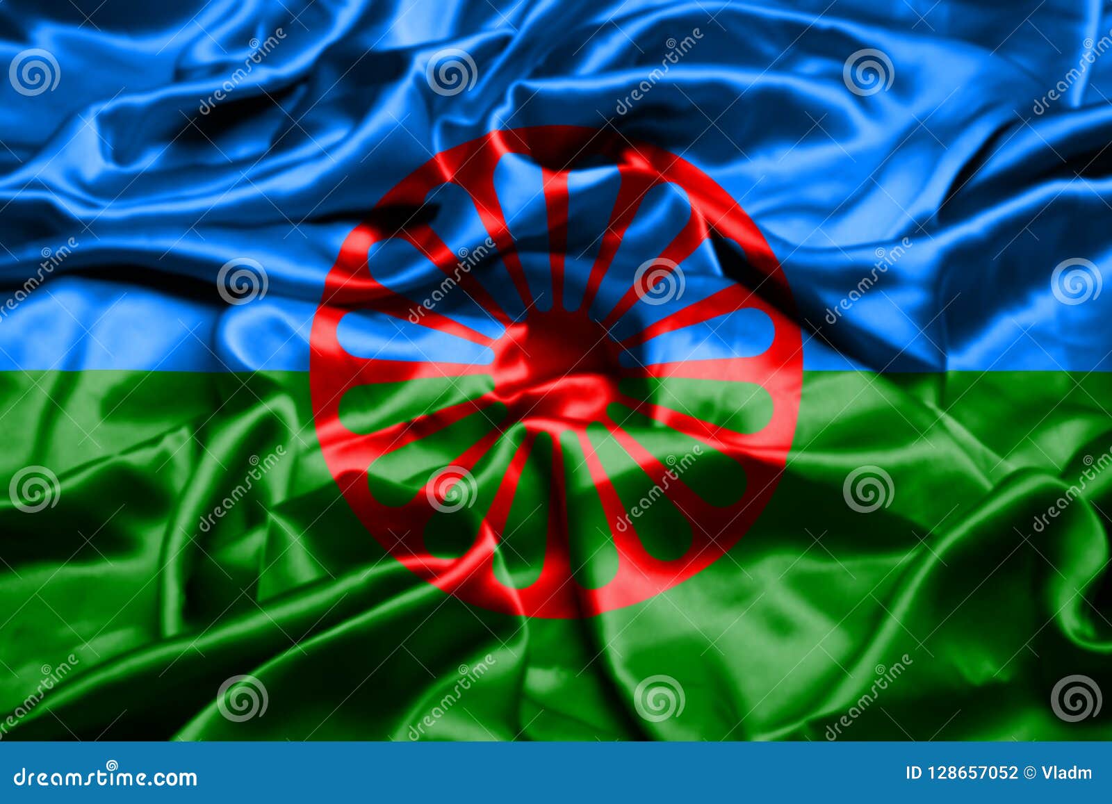 Drapeau Gitan Ondulant Dans Le Vent Illustration Stock - Illustration ...
