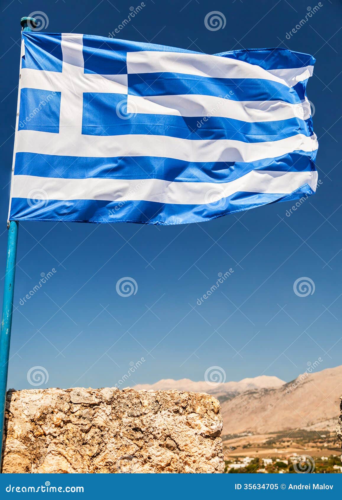 Drapeau grec image stock. Image du onduler, indicateur - 35634705