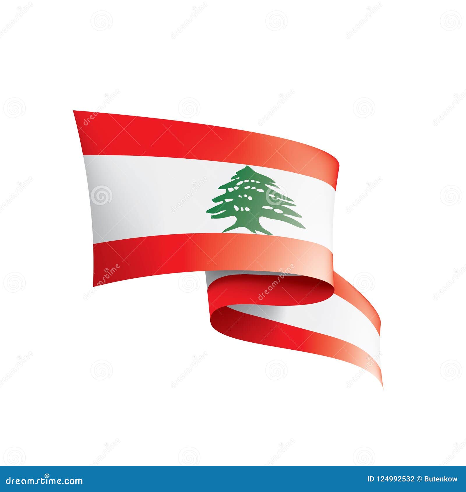 Drapeau Libanais, Illustration Sur Un Fond Blanc Illustration Stock ...