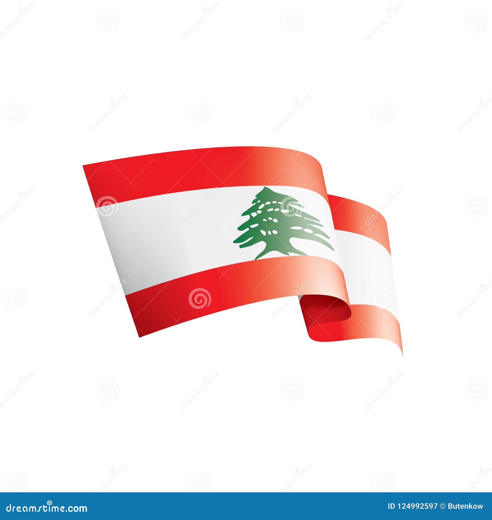 Drapeau Libanais, Illustration Sur Un Fond Blanc Illustration Stock ...