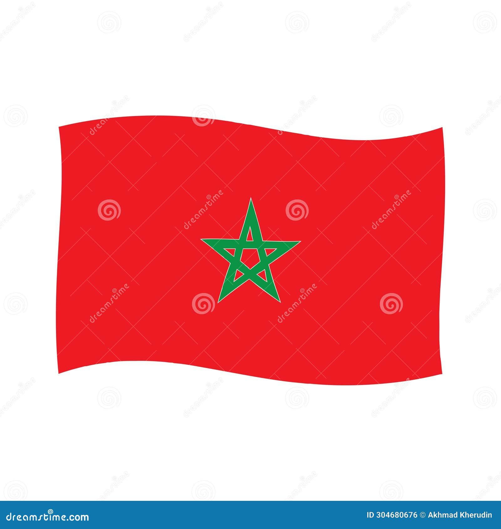 Drapeau marocain illustration de vecteur. Illustration du maroc - 304680676