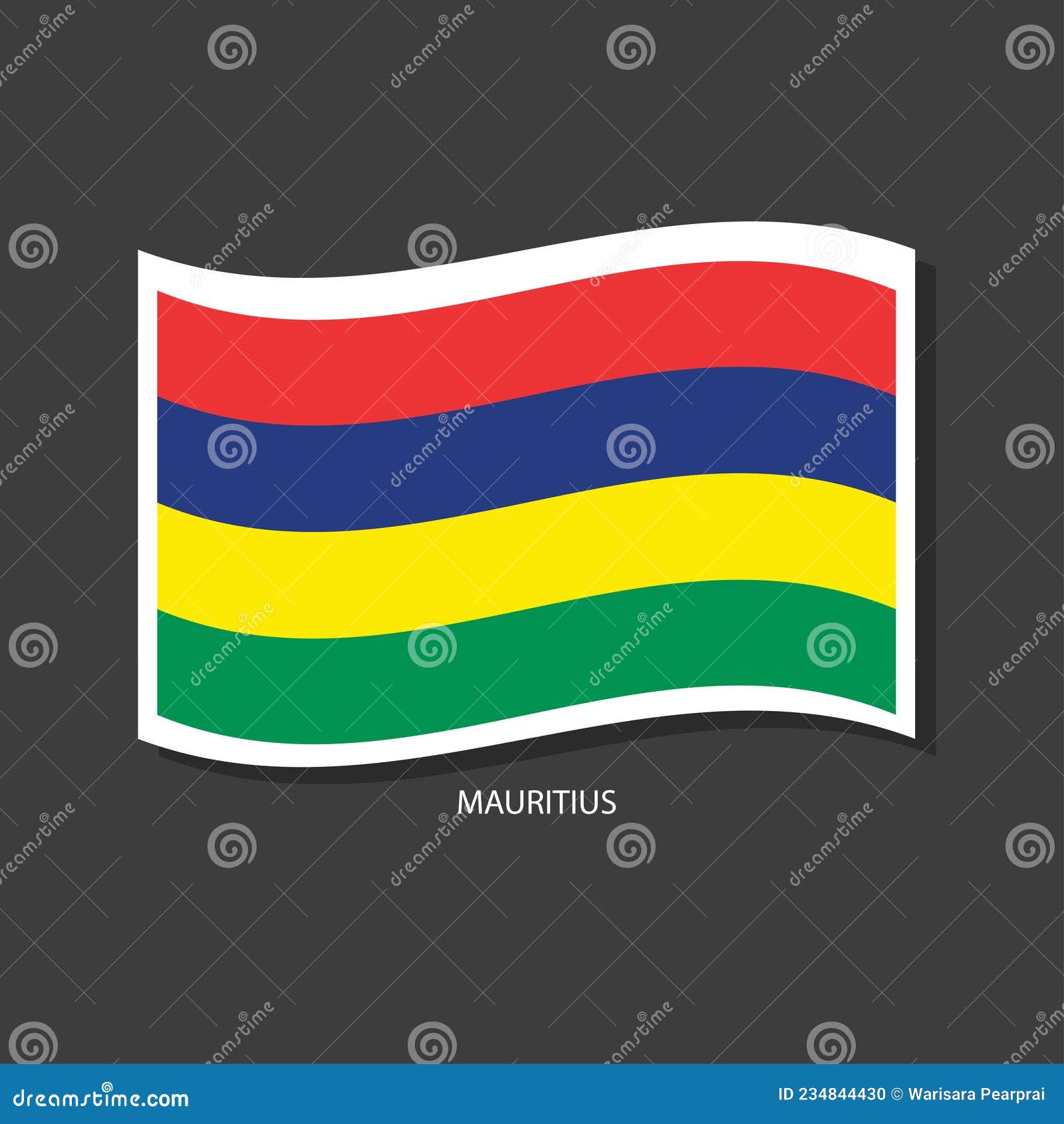 Drapeau Mauritius Vectoriel Version Drapeaux Agitant Illustration de ...