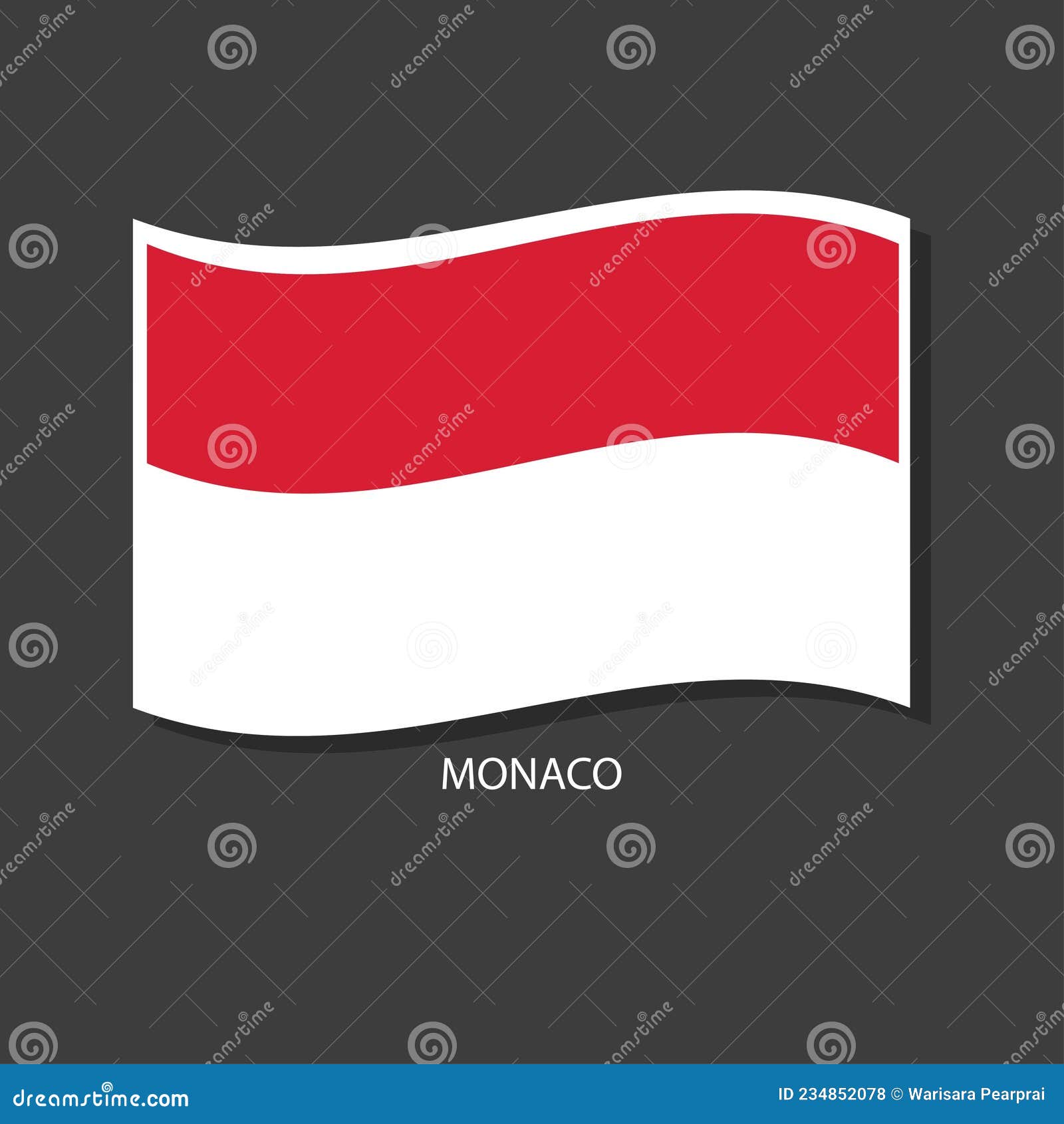 Drapeau Monaco Vectoriel Version Drapeaux De Courbure Illustration de ...