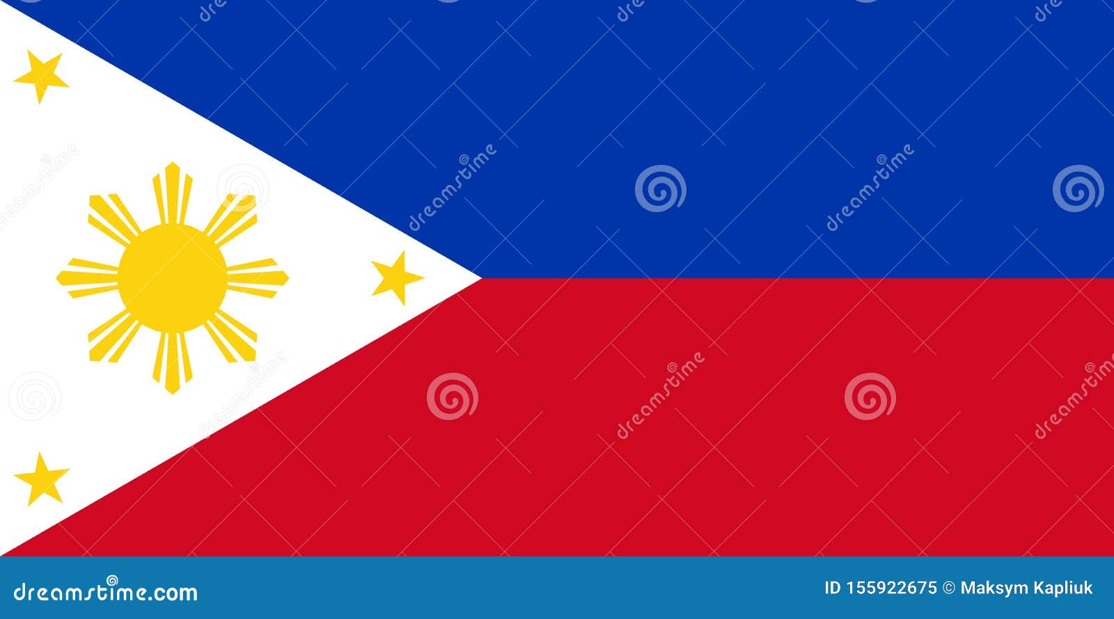 Drapeau National Des Philippines. Illustration Vectorielle. Manille ...