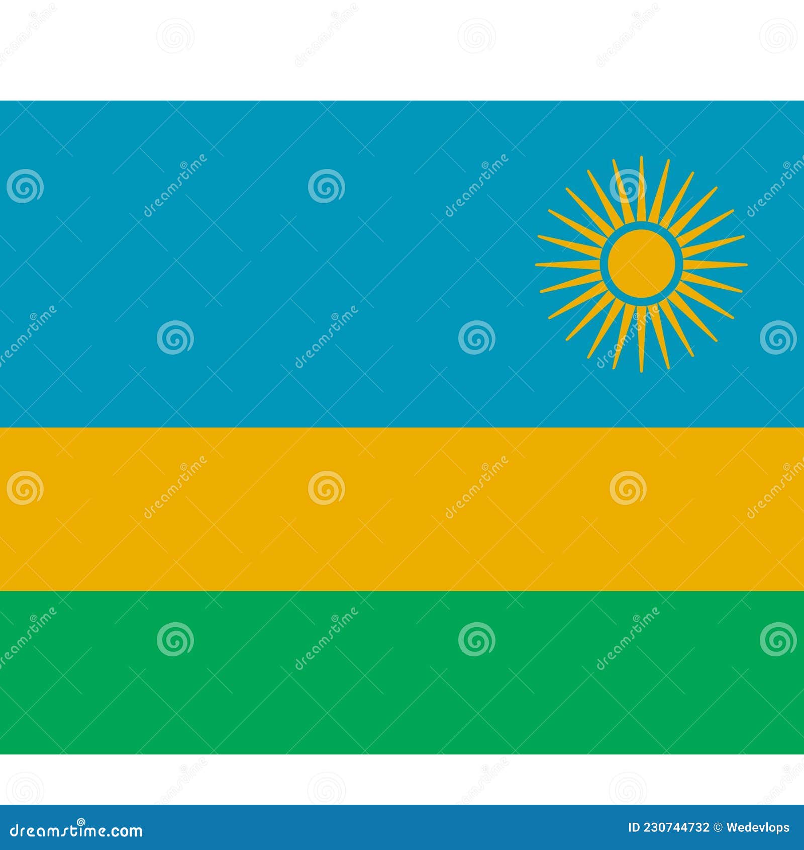 Drapeau national du rwanda photo stock. Illustration du rwanda - 230744732