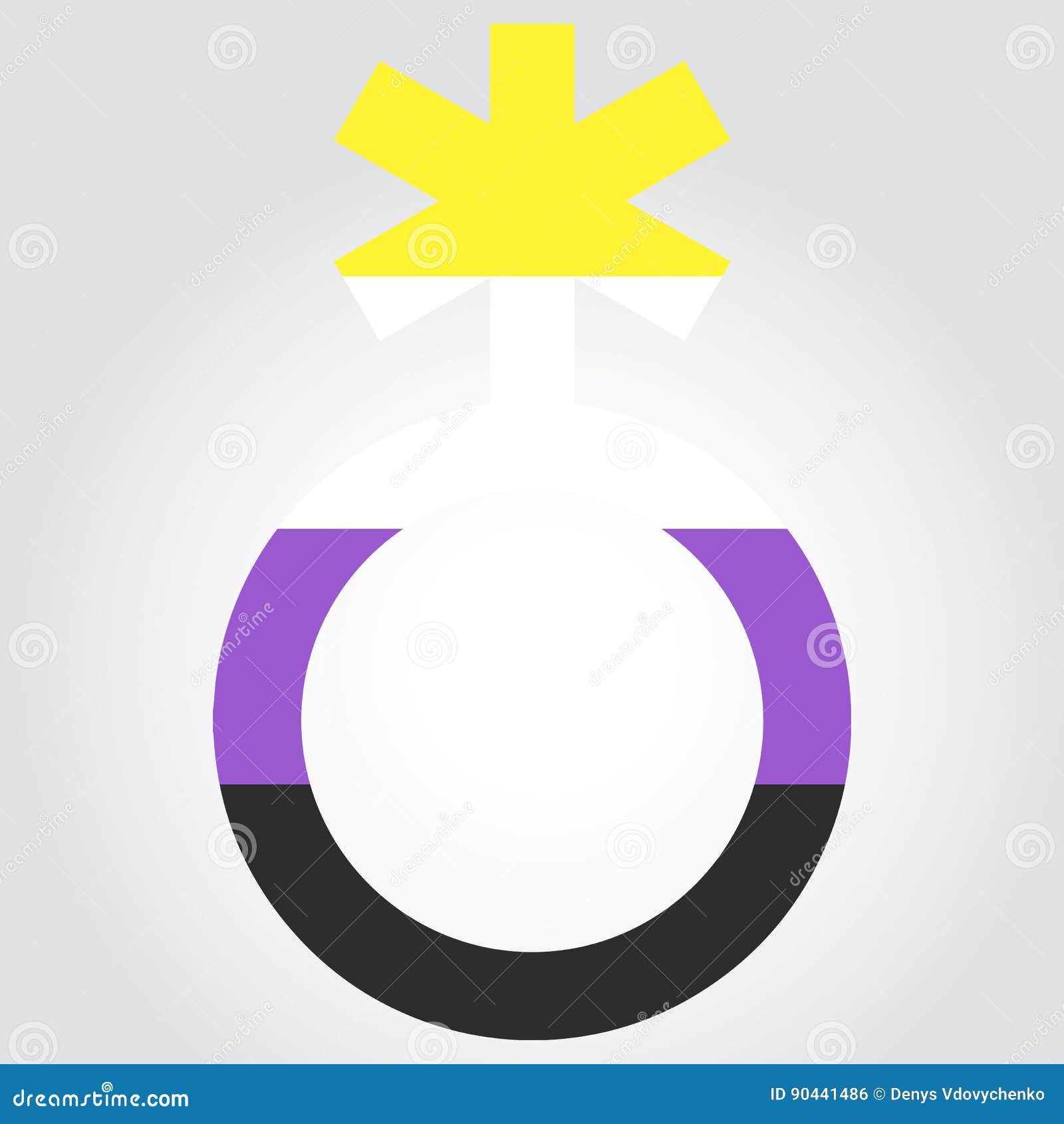 Drapeau Non-binaire De Fierté Sous Forme De Symbole Nonbinary ...