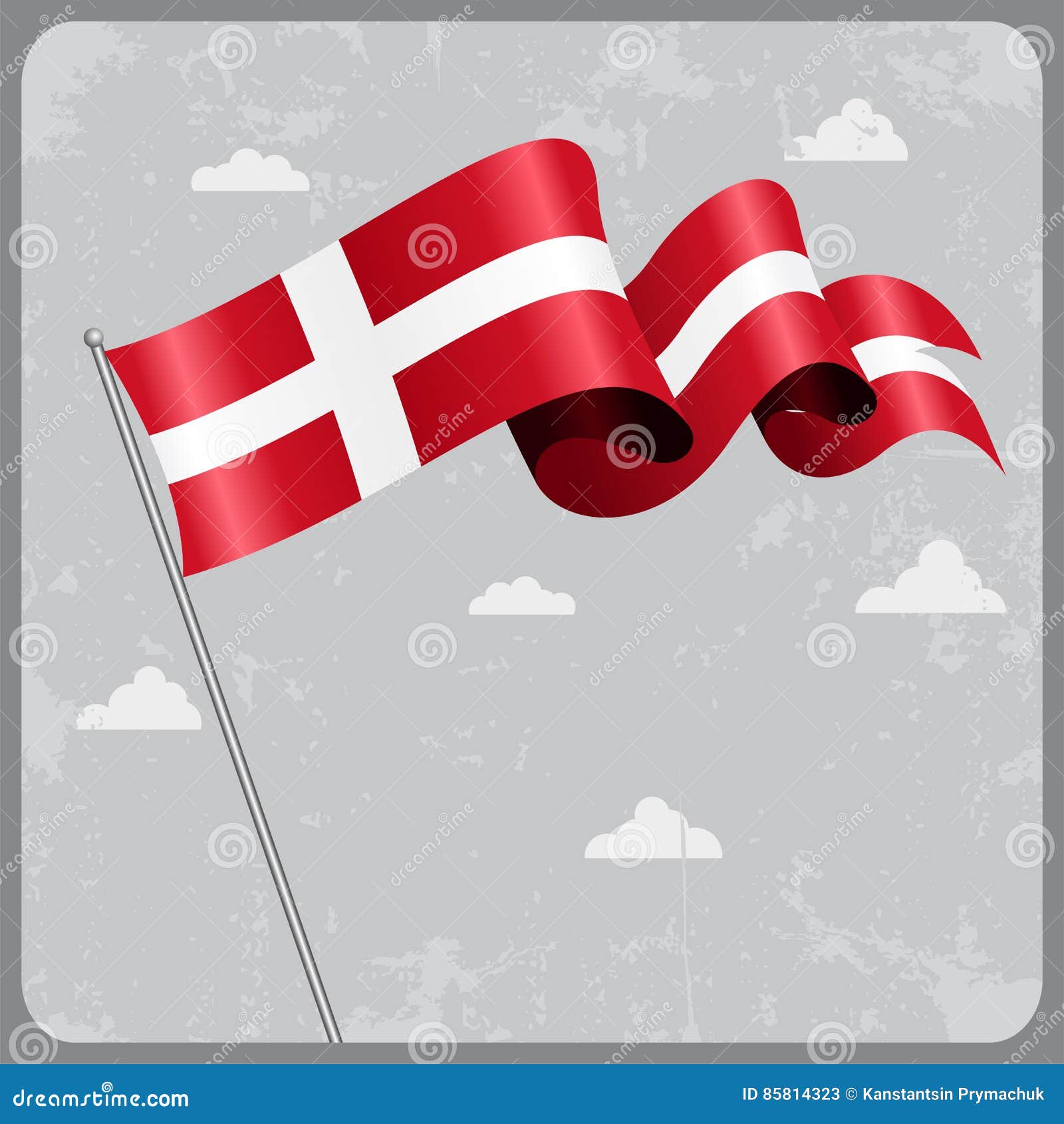 Drapeau Onduleux Danois Illustration De Vecteur Illustration de Vecteur ...