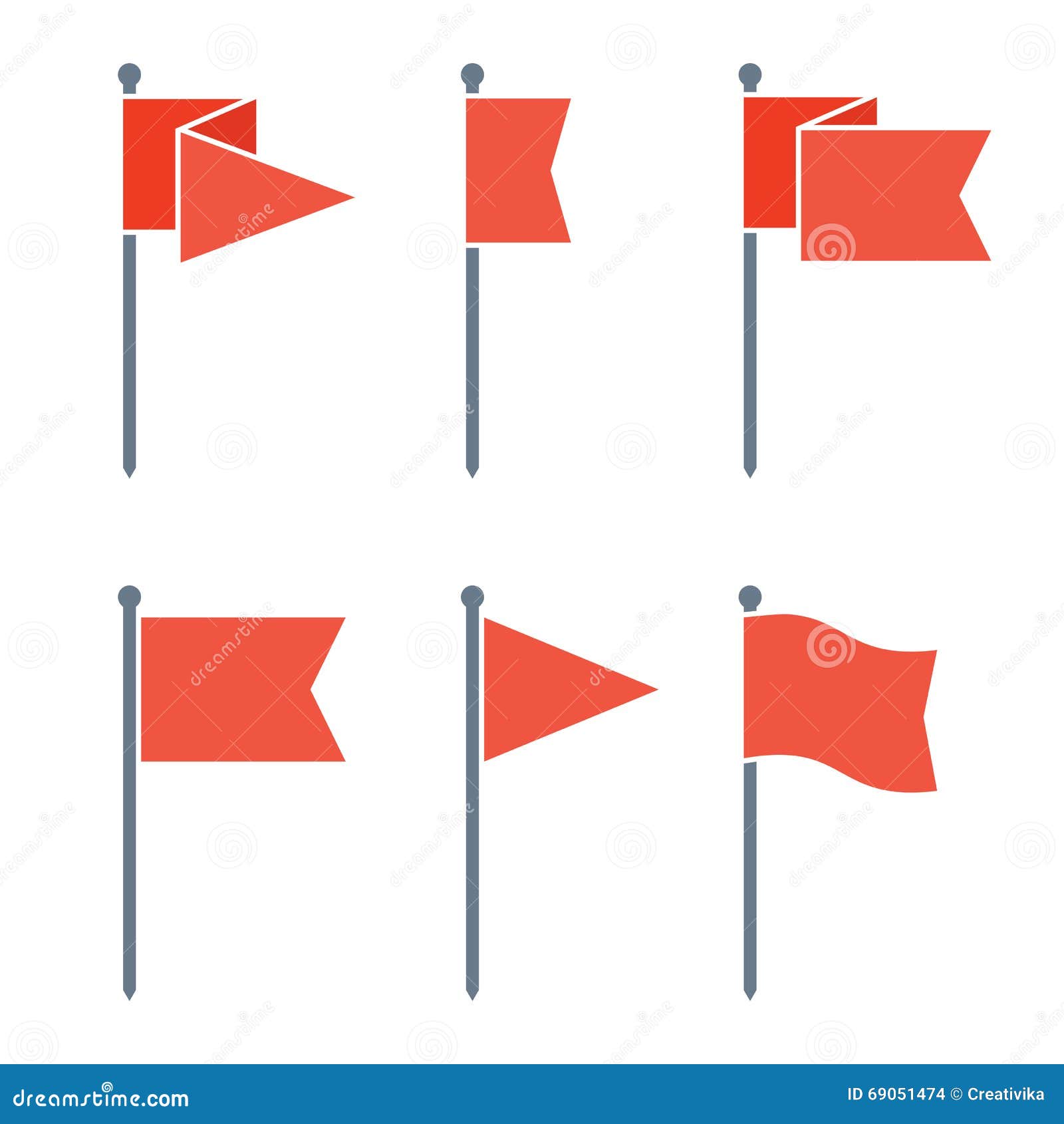 Drapeau Pin Vector Flat Icon Set Illustration de Vecteur - Illustration ...