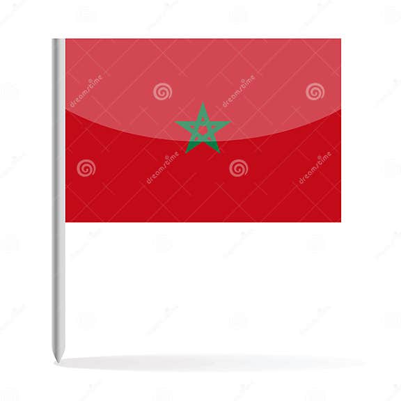 Drapeau Pin Vector Icon Du Maroc Illustration Stock - Illustration du ...