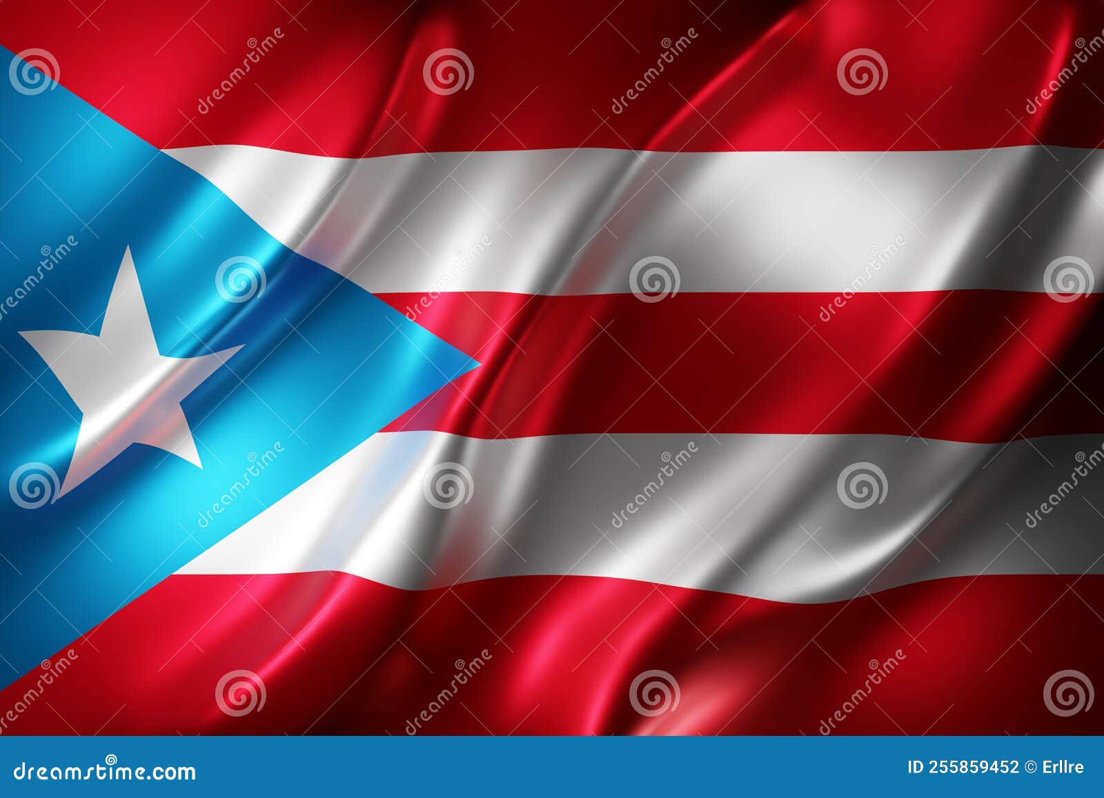 Drapeau puerto rico 3d illustration stock. Illustration du île - 255859452