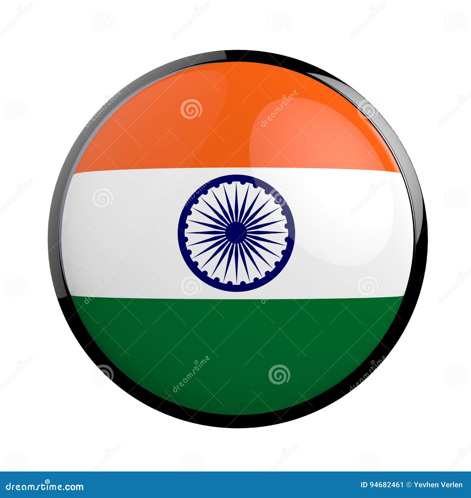 Drapeau Rond D'icône D'Inde Illustration Stock - Illustration du europe ...