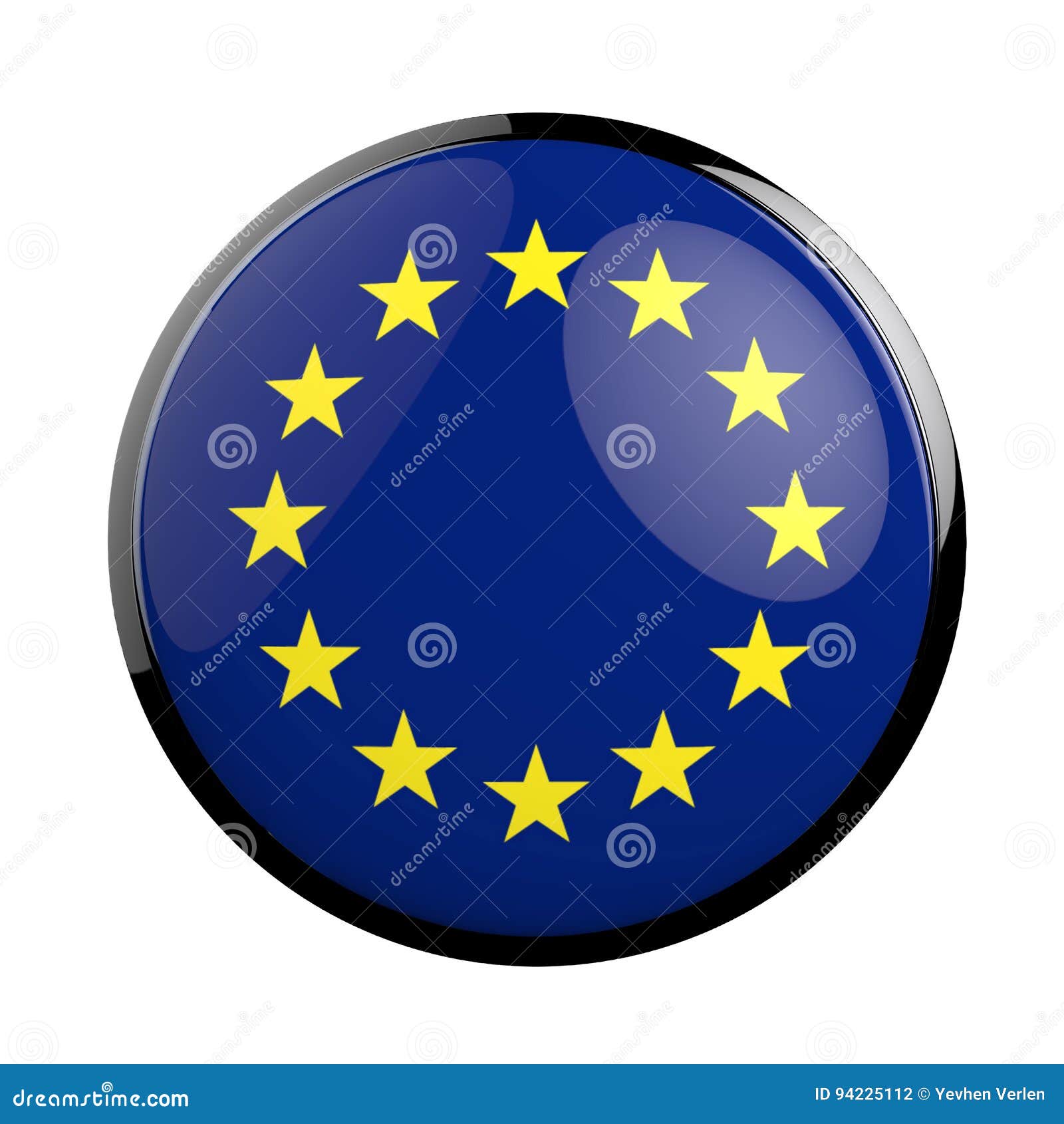 Drapeau Rond D'icône D'Union Européenne Illustration Stock ...