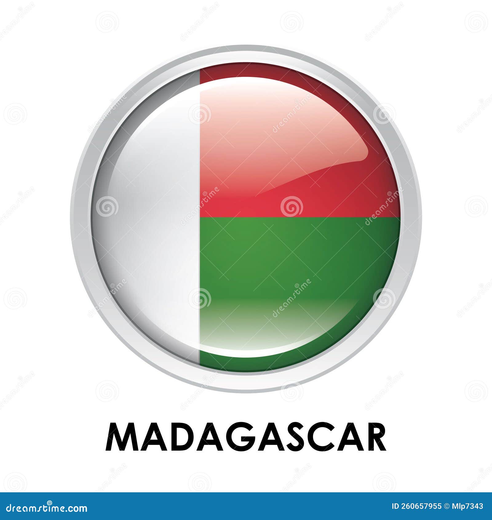 Drapeau rond de madagascar illustration stock. Illustration du ...