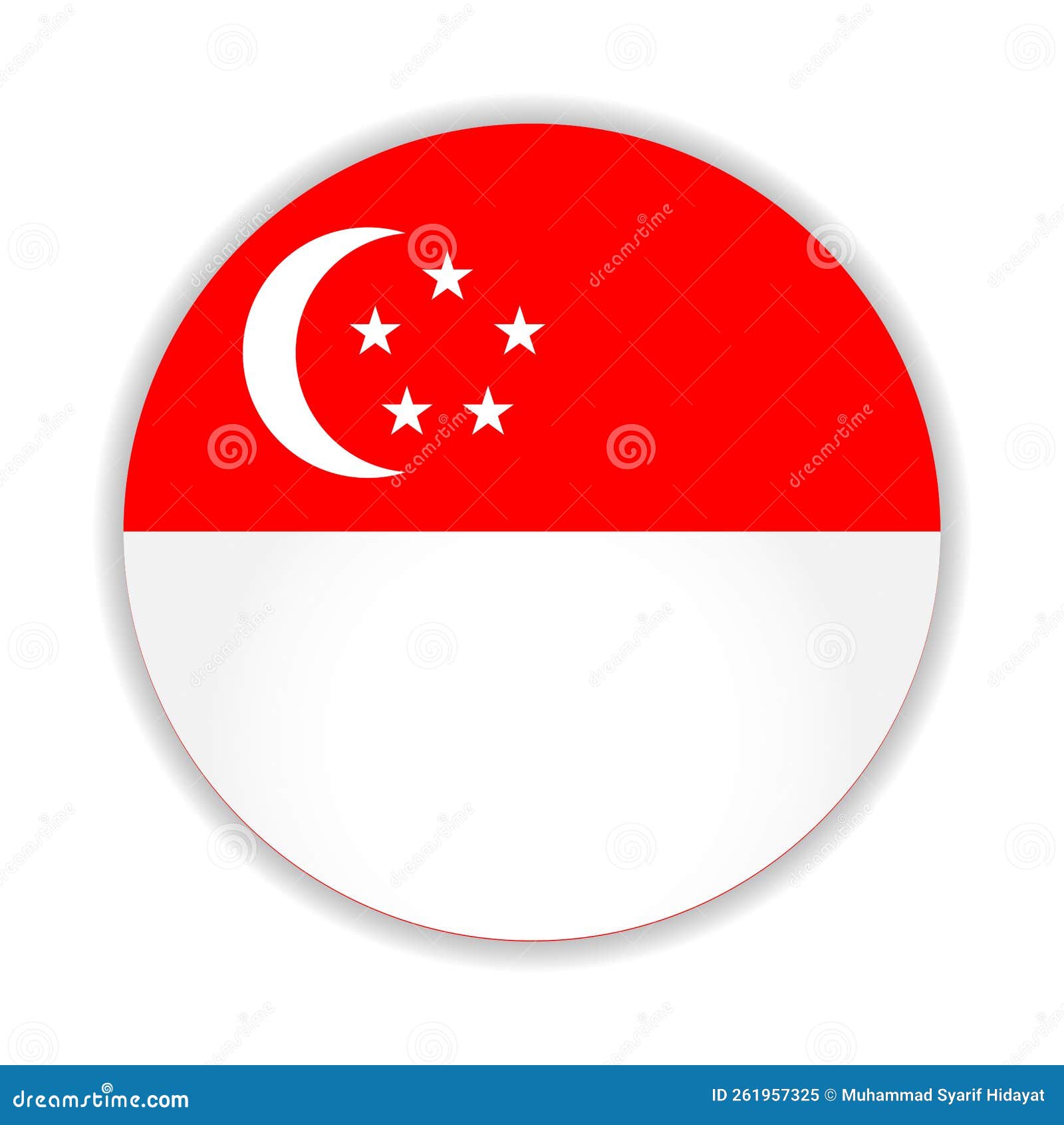 Drapeau Rond De Singapour. Illustration Vectorielle. Illustration Stock ...