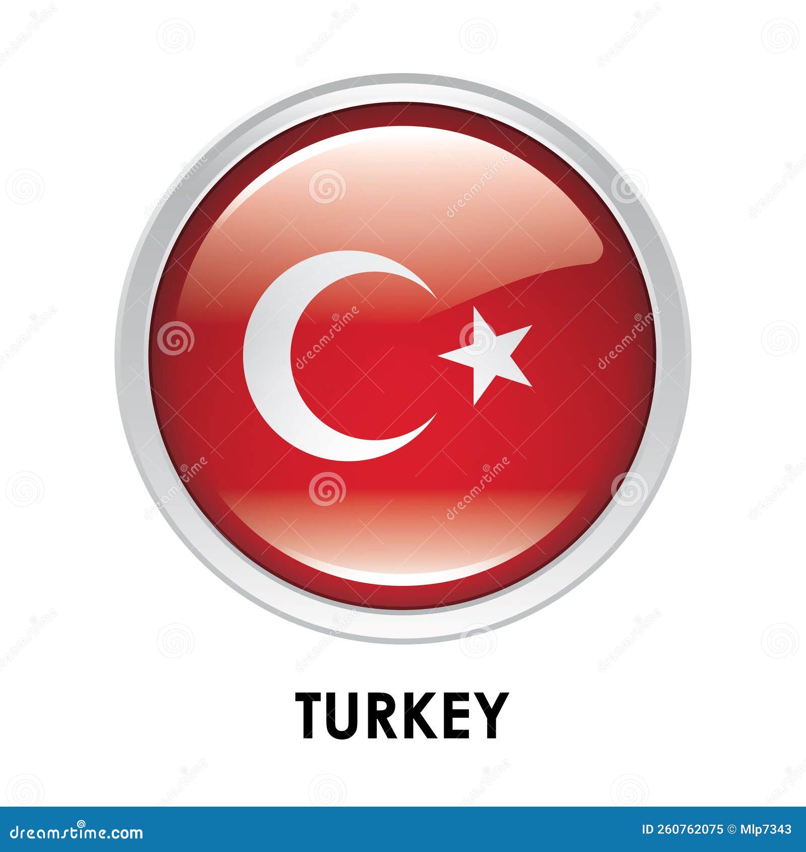 Drapeau rond de turquie illustration stock. Illustration du nation ...