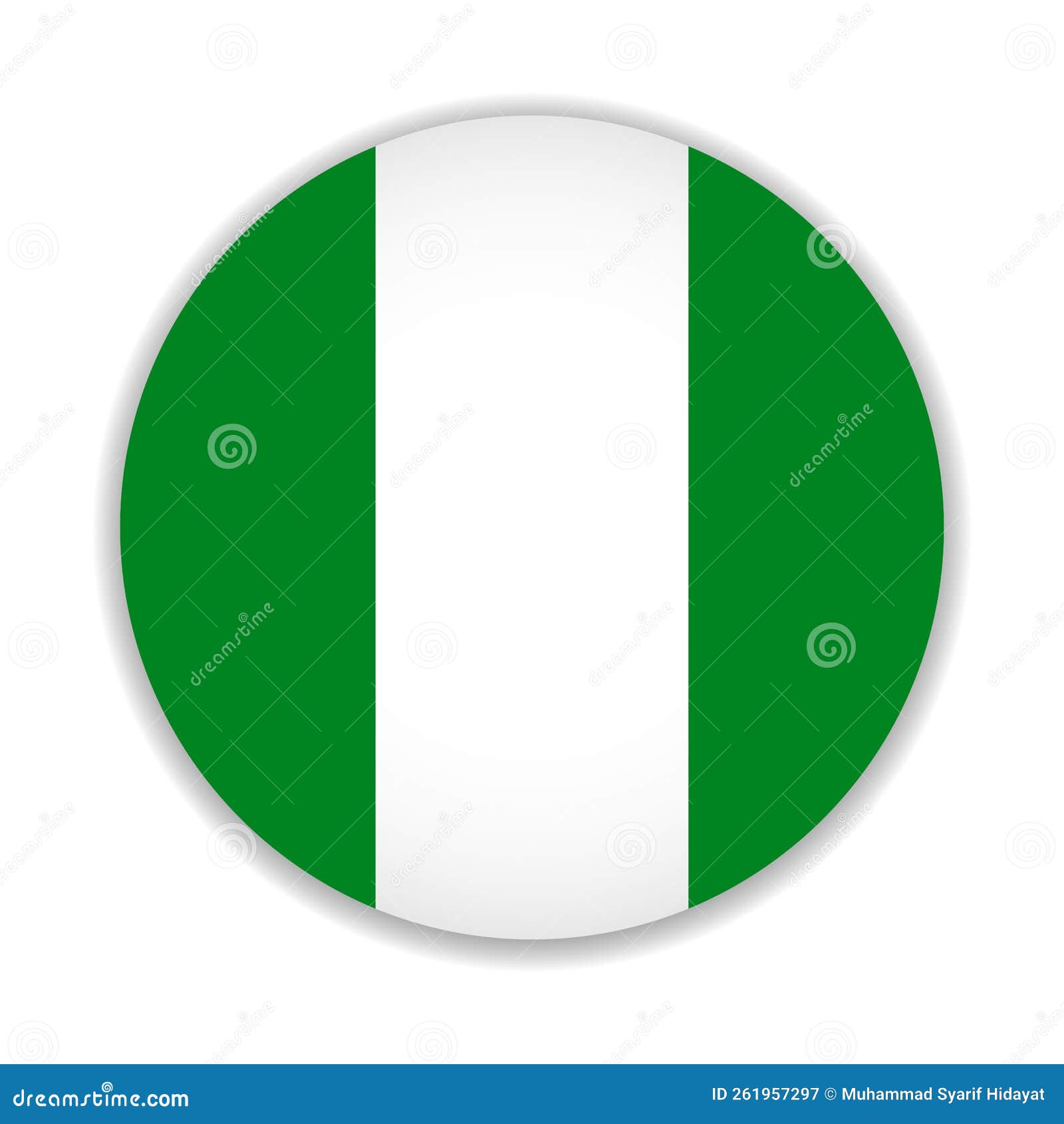 Drapeau Rond Du Nigeria. Illustration Vectorielle. Illustration Stock ...