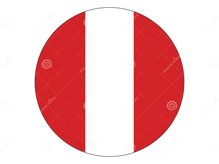 Drapeau rond du Pérou illustration de vecteur. Illustration du ...