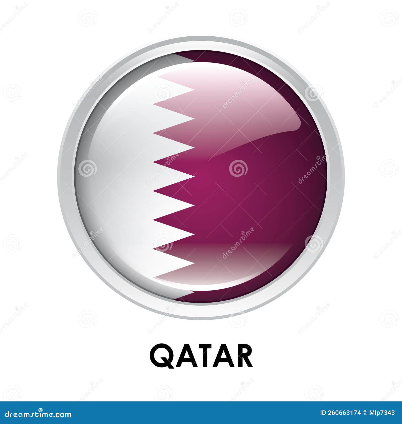 Drapeau rond du qatar illustration stock. Illustration du patriotisme ...
