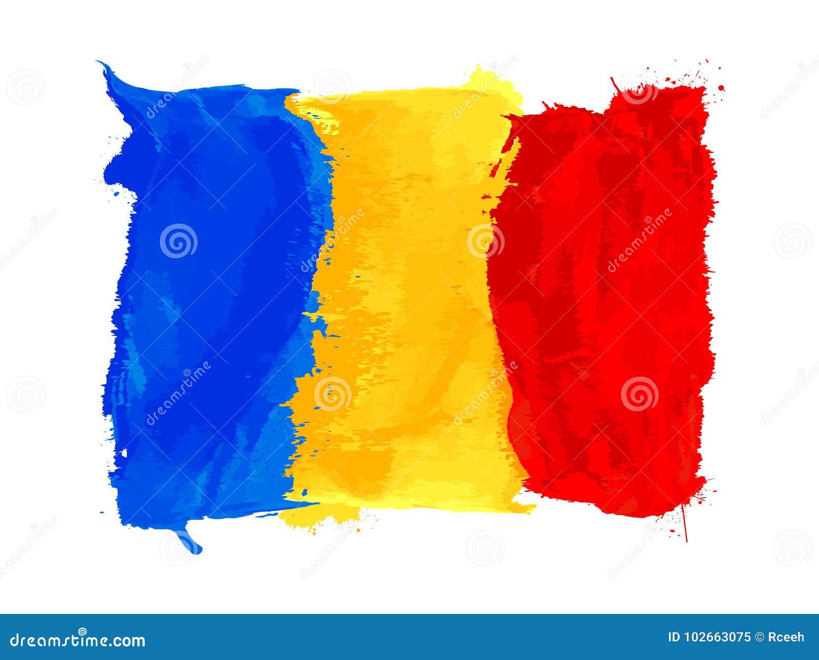 Drapeau Roumain D'aquarelle Illustration de Vecteur - Illustration du ...