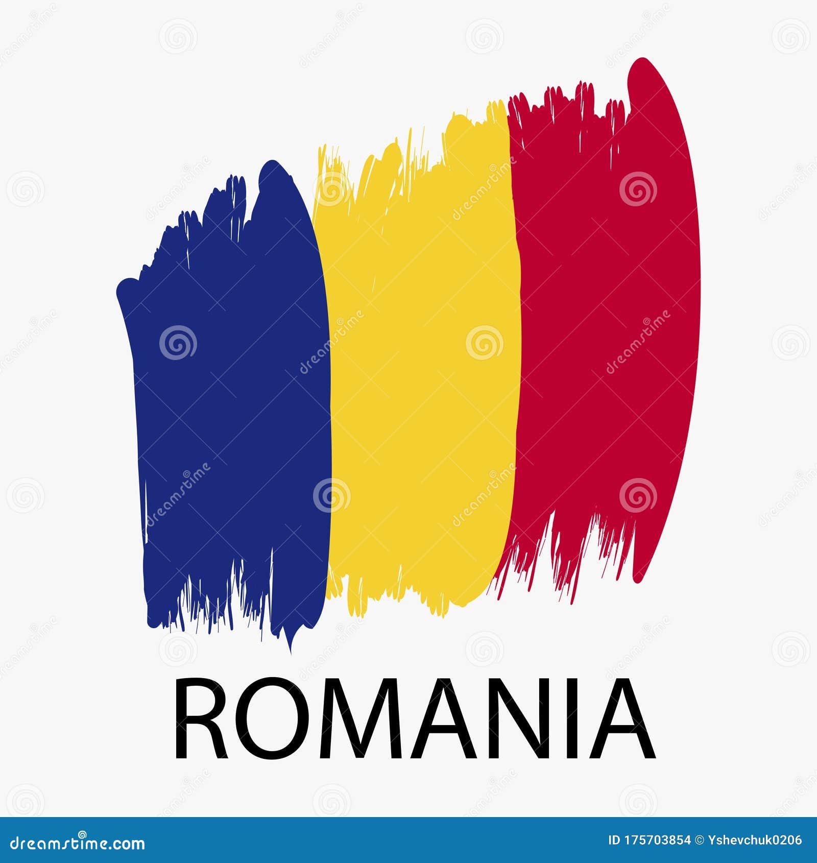 Drapeau Roumain Sur Fond Blanc. Illustration Vectorielle. Eps 10 ...