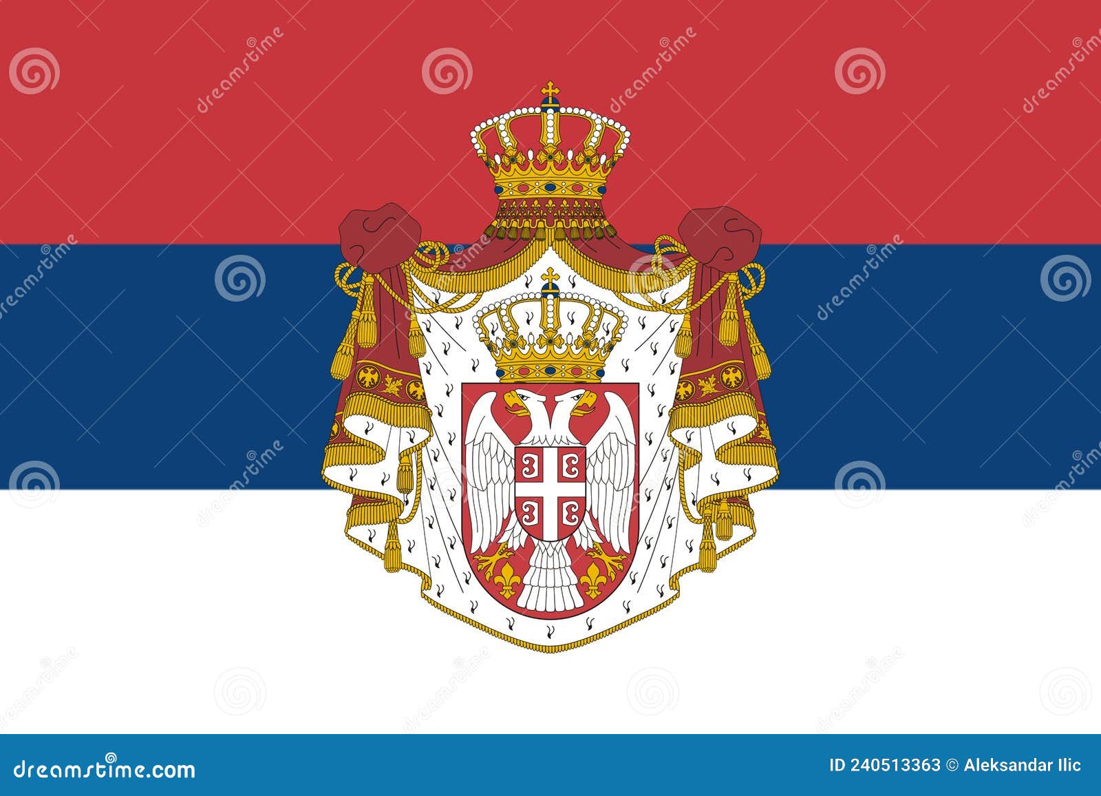 Drapeau Serbe Avec Blason Illustration Illustration Stock ...