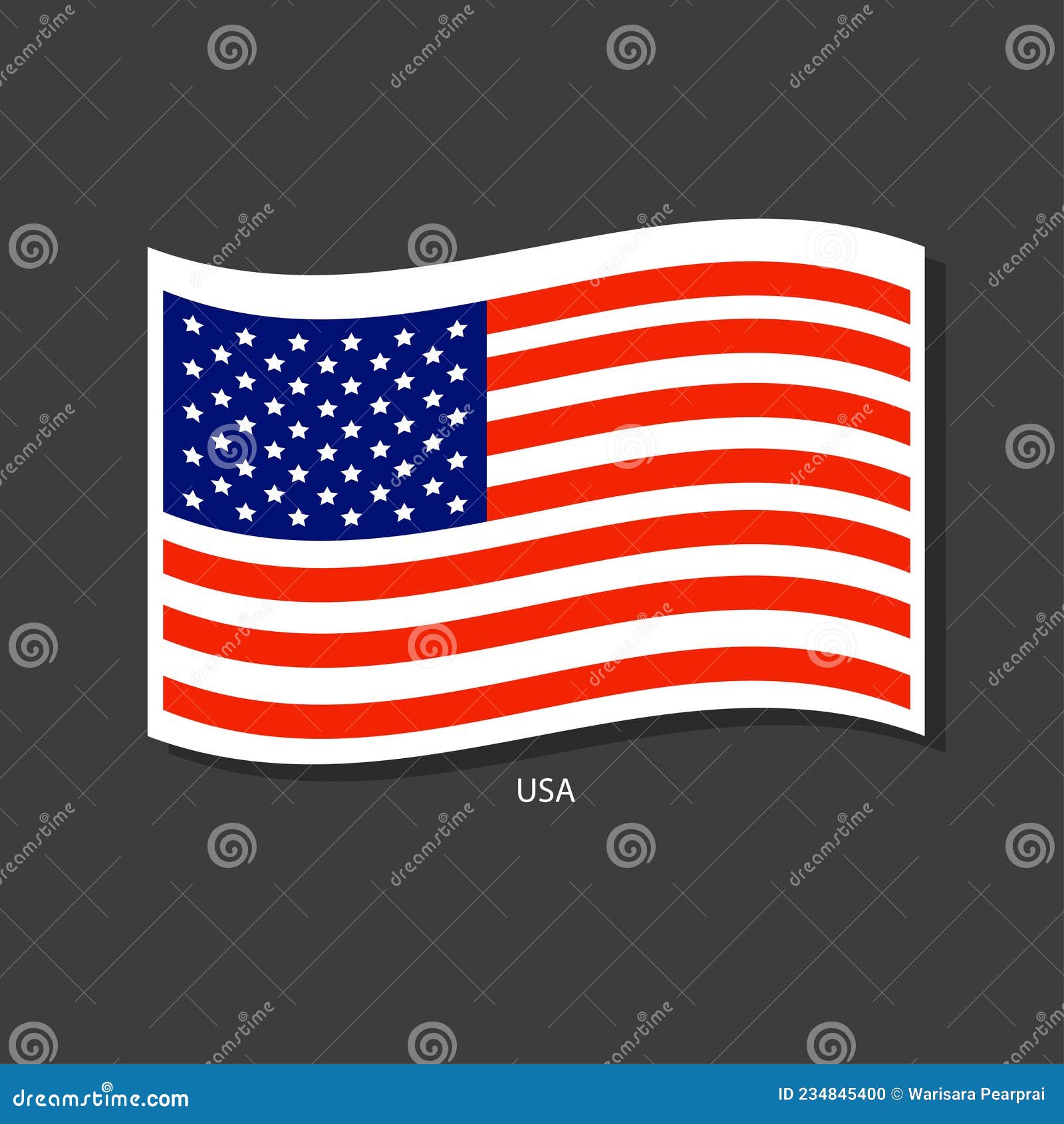 Drapeau Usa Vectoriel Version Drapeaux De Courbure Illustration de ...