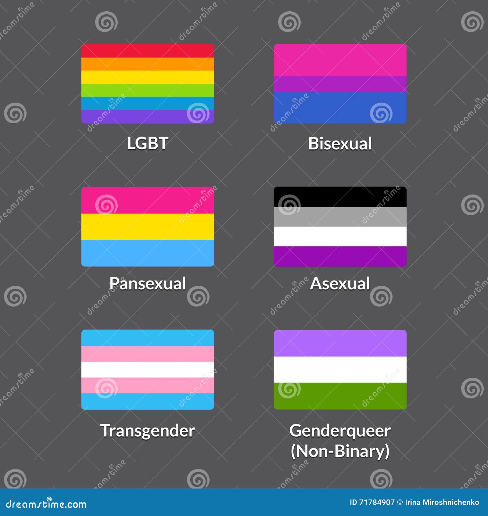 Drapeaux de LGBT réglés illustration de vecteur. Illustration du ...