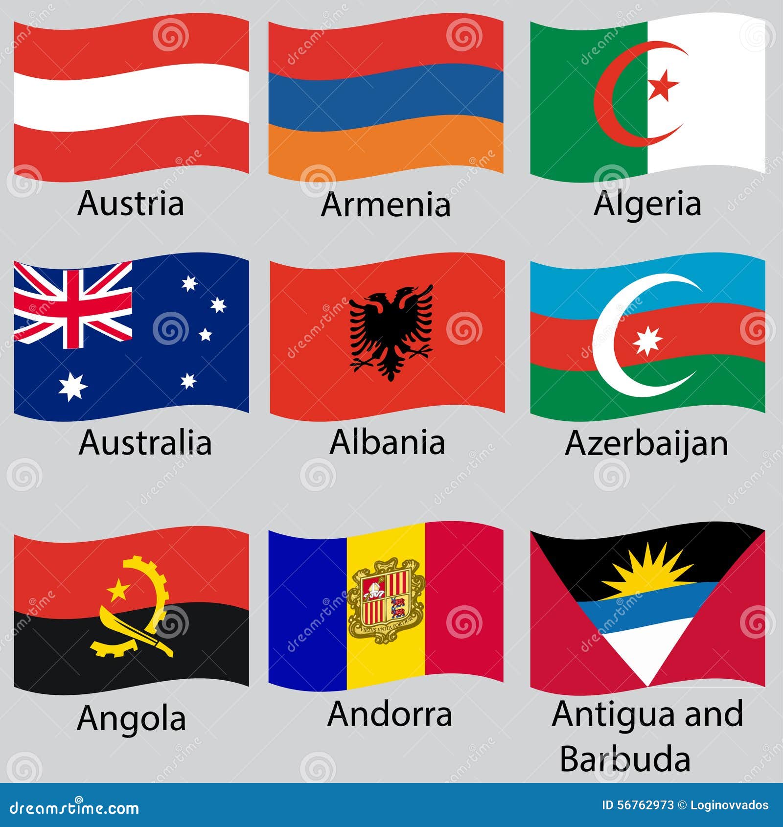 9 Drapeaux De Monde Ensemble De Vecteur Illustration de Vecteur ...