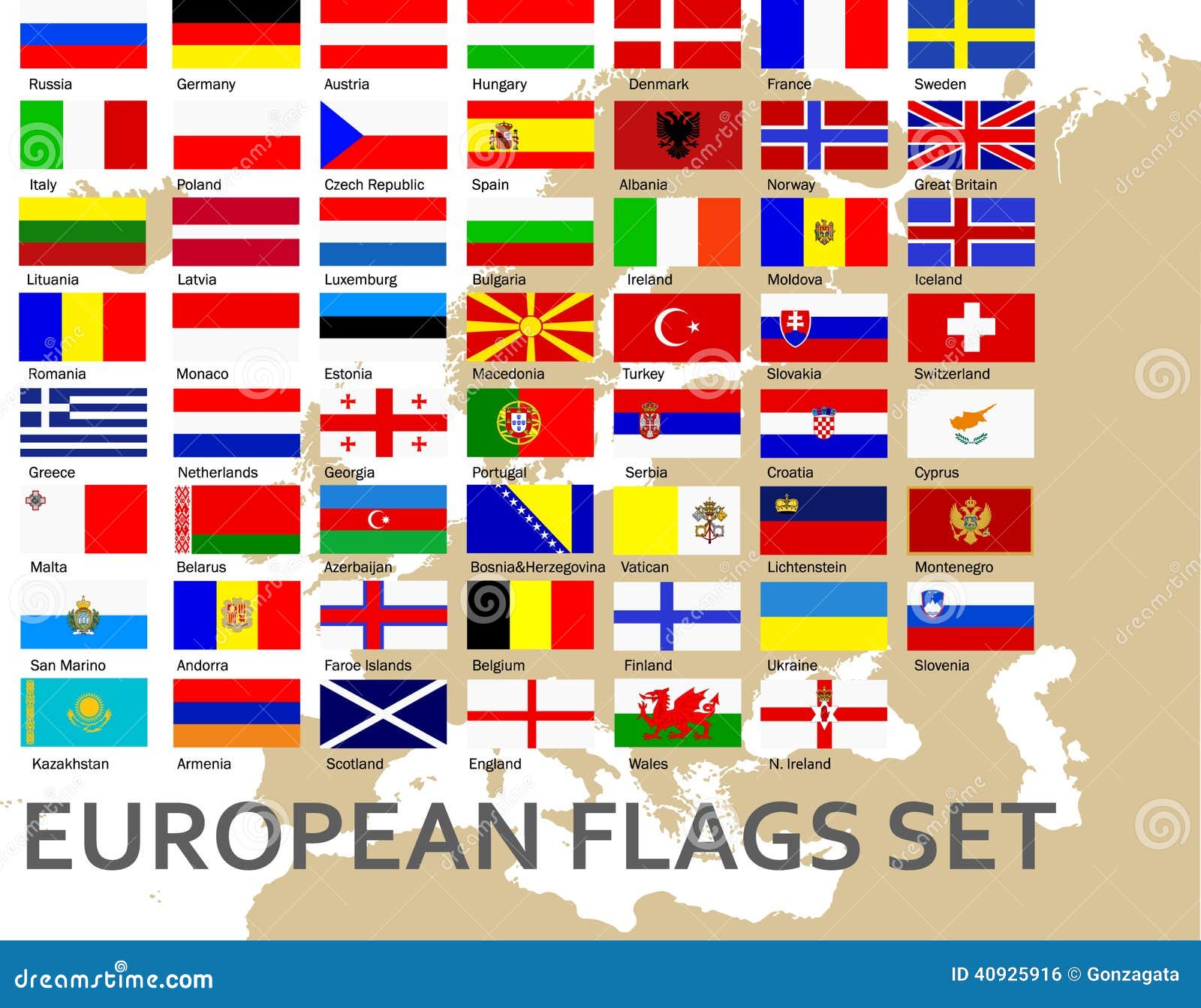 Drapeaux De Tous Les Pays Européens Photo stock - Image: 40925916