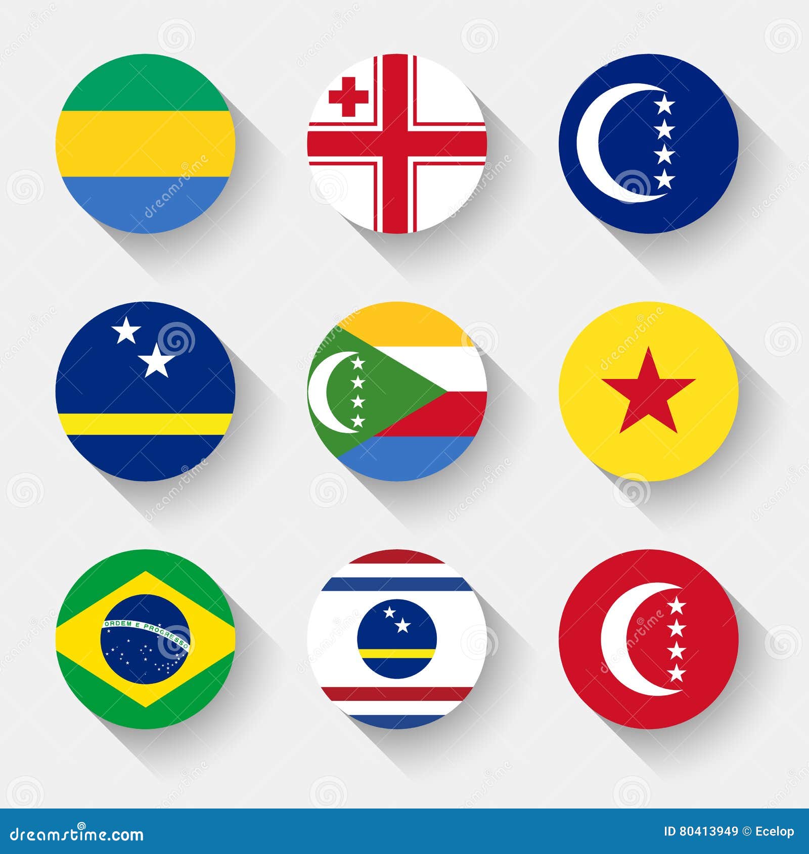 Drapeaux Du Monde, Boutons Ronds Illustration de Vecteur - Illustration ...