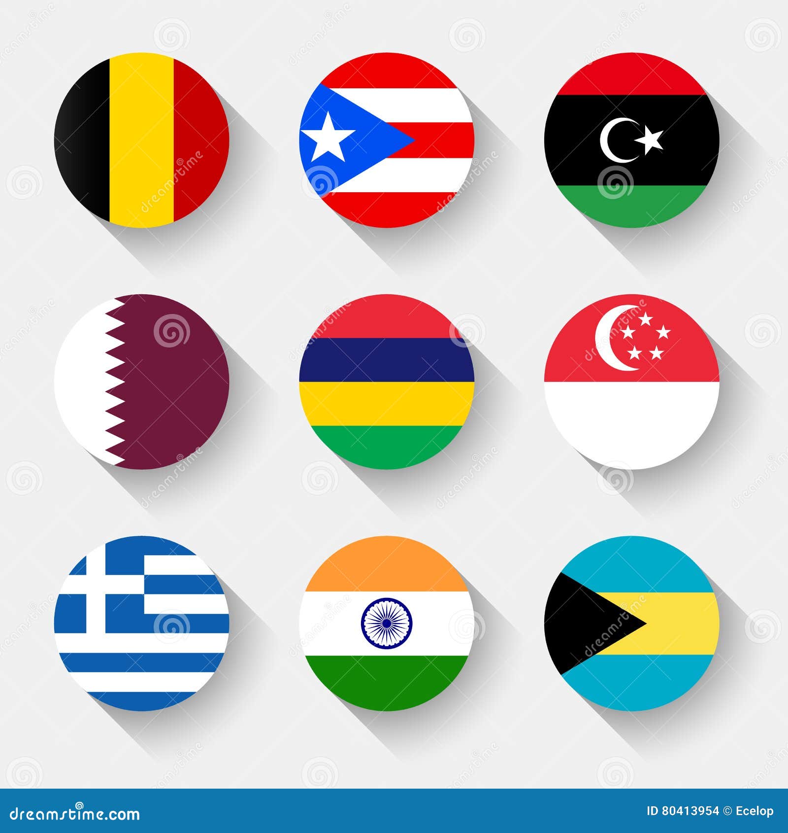 Drapeaux Du Monde, Boutons Ronds Illustration de Vecteur - Illustration ...