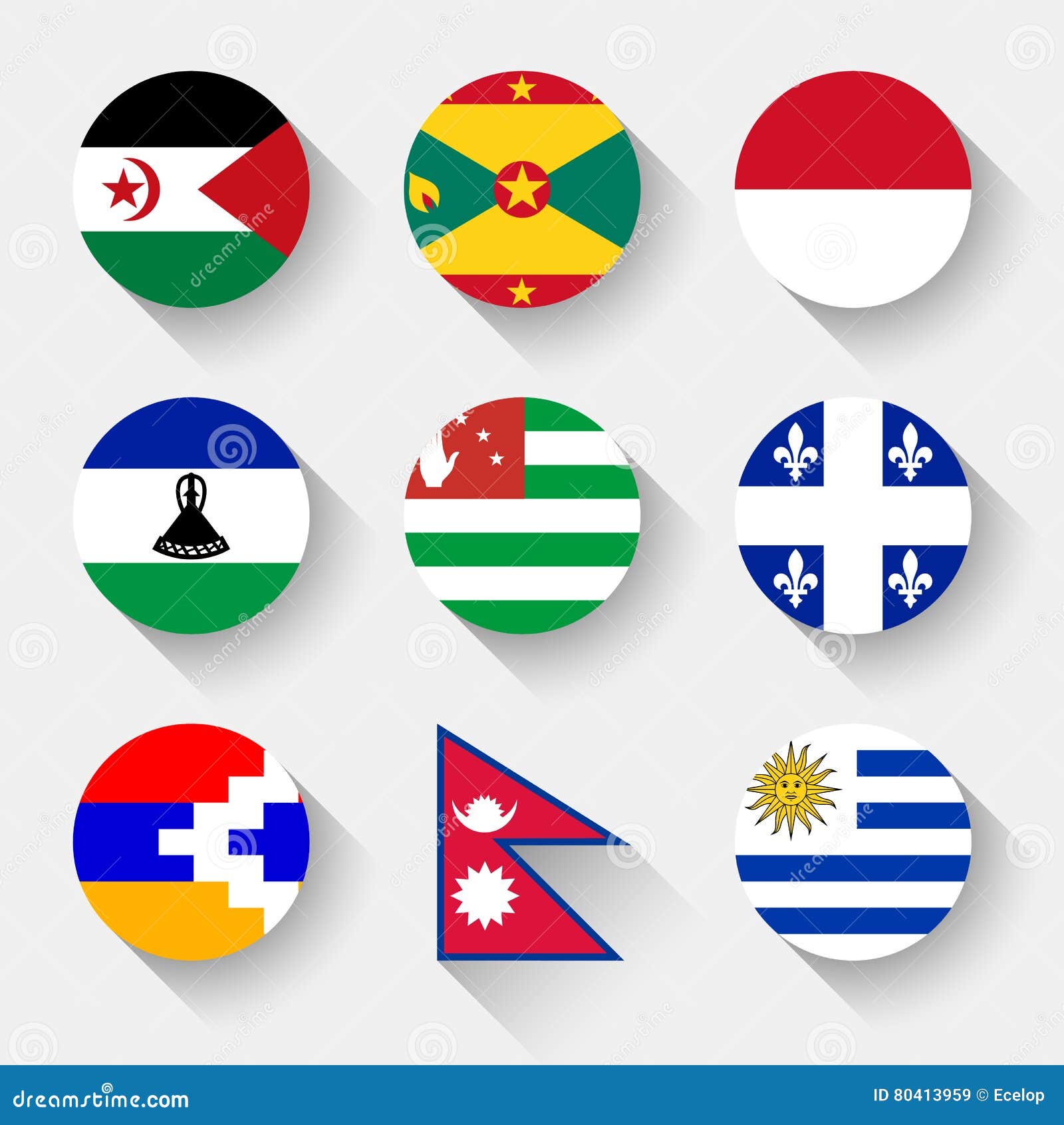 Drapeaux Du Monde, Boutons Ronds Illustration de Vecteur - Illustration ...