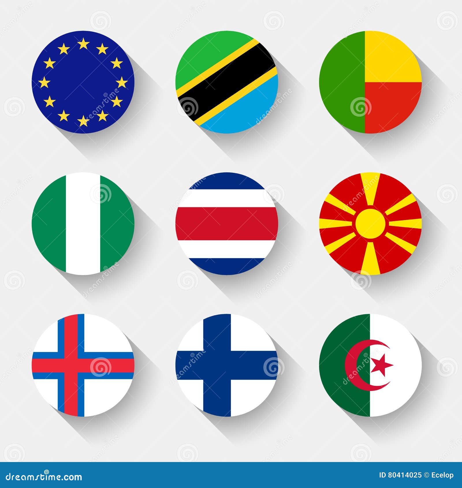 Drapeaux Du Monde, Boutons Ronds Illustration de Vecteur - Illustration ...