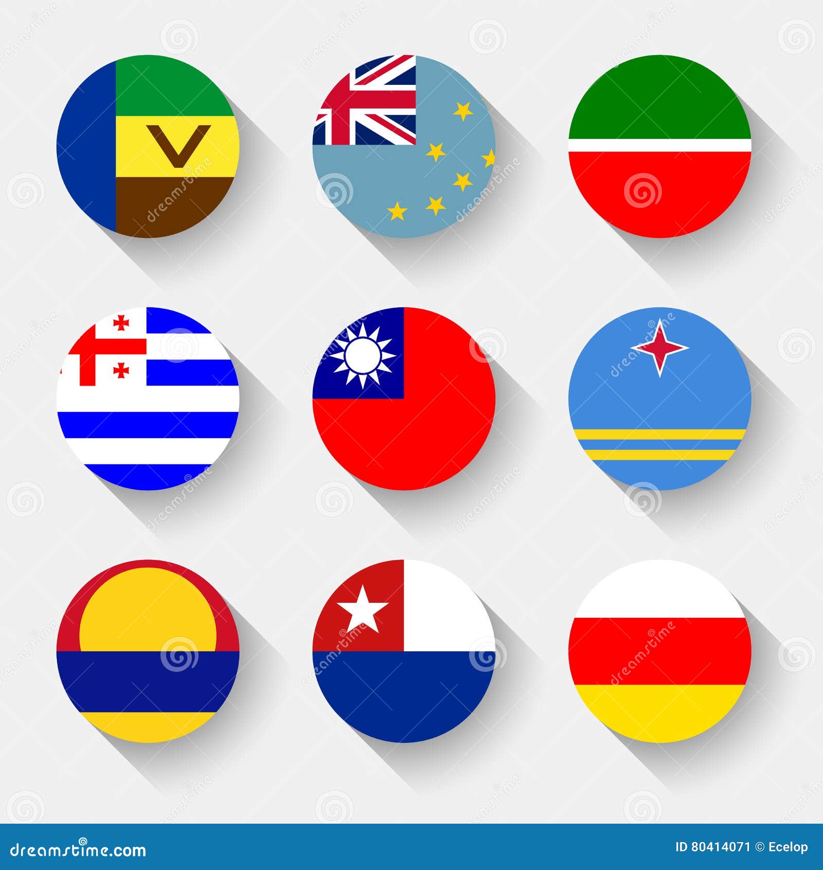 Drapeaux Du Monde, Boutons Ronds Illustration de Vecteur - Illustration ...