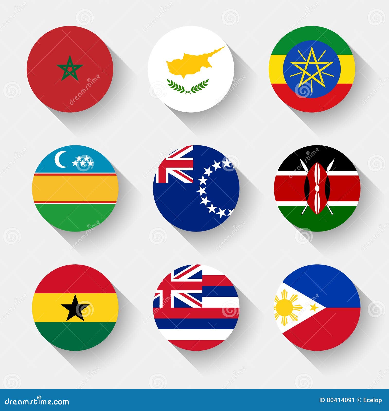 Drapeaux Du Monde, Boutons Ronds Illustration de Vecteur - Illustration ...