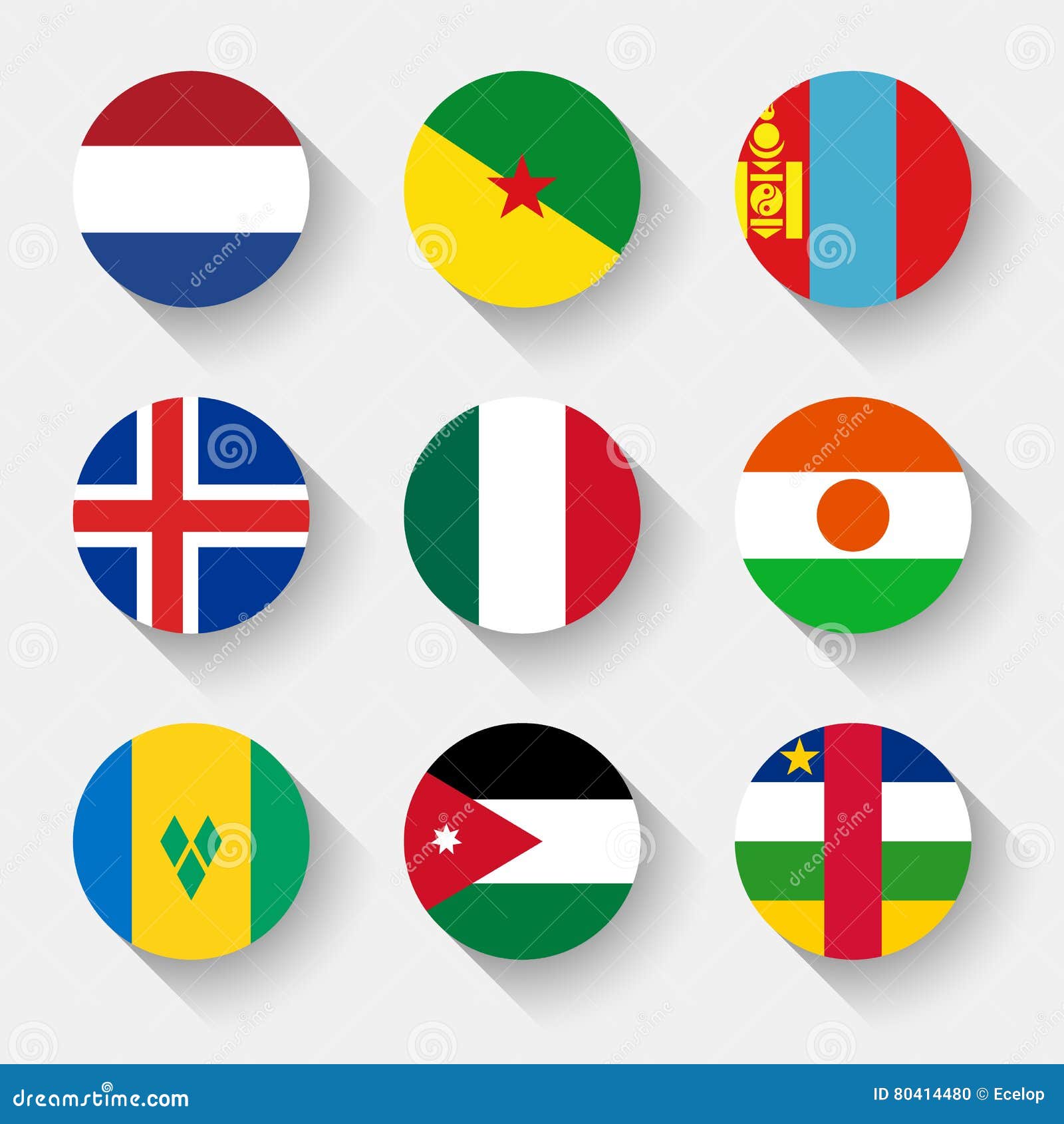 Drapeaux Du Monde, Boutons Ronds Illustration de Vecteur - Illustration ...