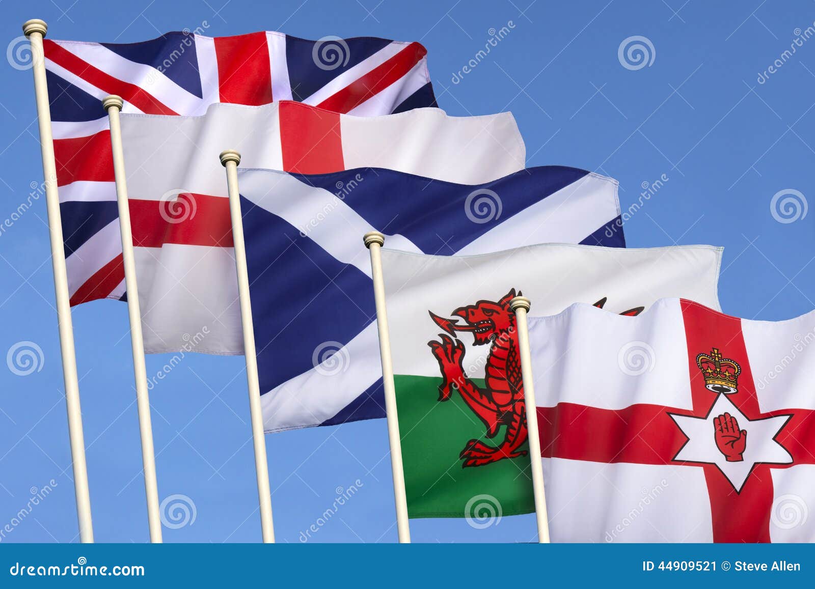 Drapeaux Du Royaume-Uni - îles Britanniques Photo stock - Image: 44909521