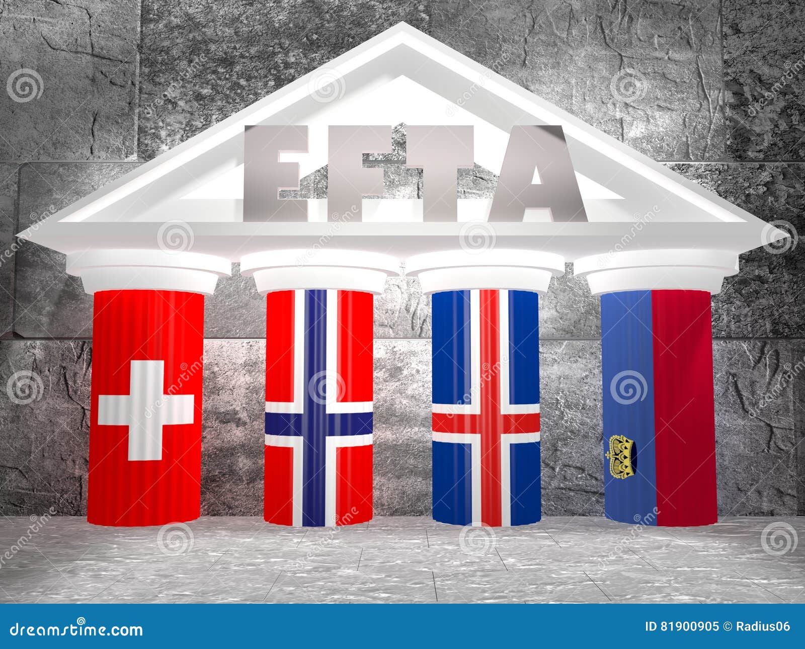 Drapeaux Nationaux De Membres De L'AELE Illustration Stock ...