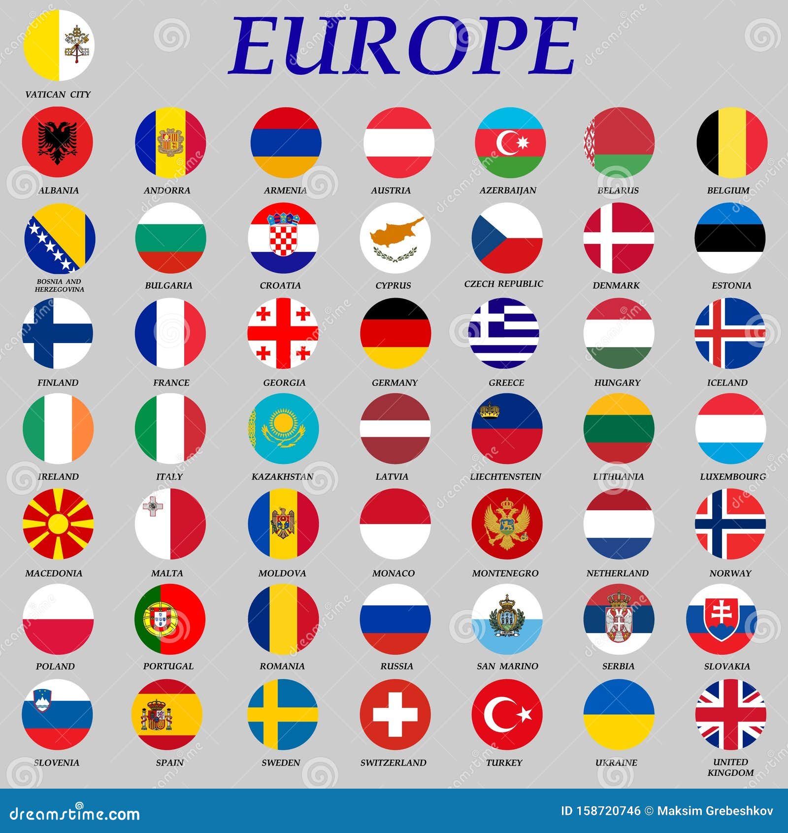 Drapeaux ronds d'Europe illustration stock. Illustration du grèce ...