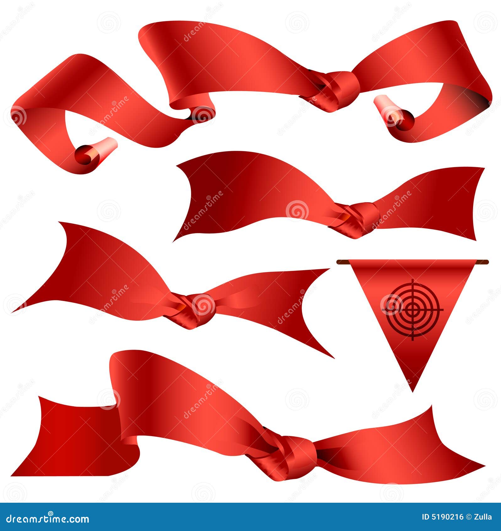 Drapeaux rouges illustration de vecteur. Illustration of support - 5190216