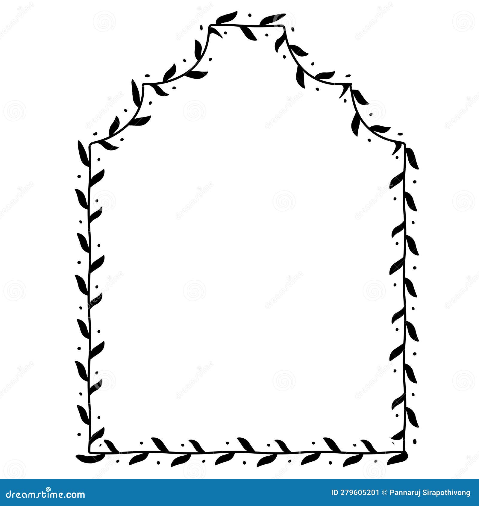 Draped Arch Leaf Frame stock vector. Illustration of vector - 279605201