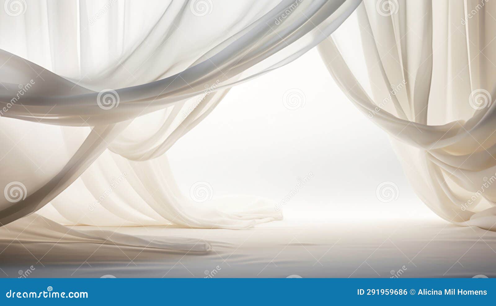 Draped and Floating Transparent Curtain. AI Generated Stock ...