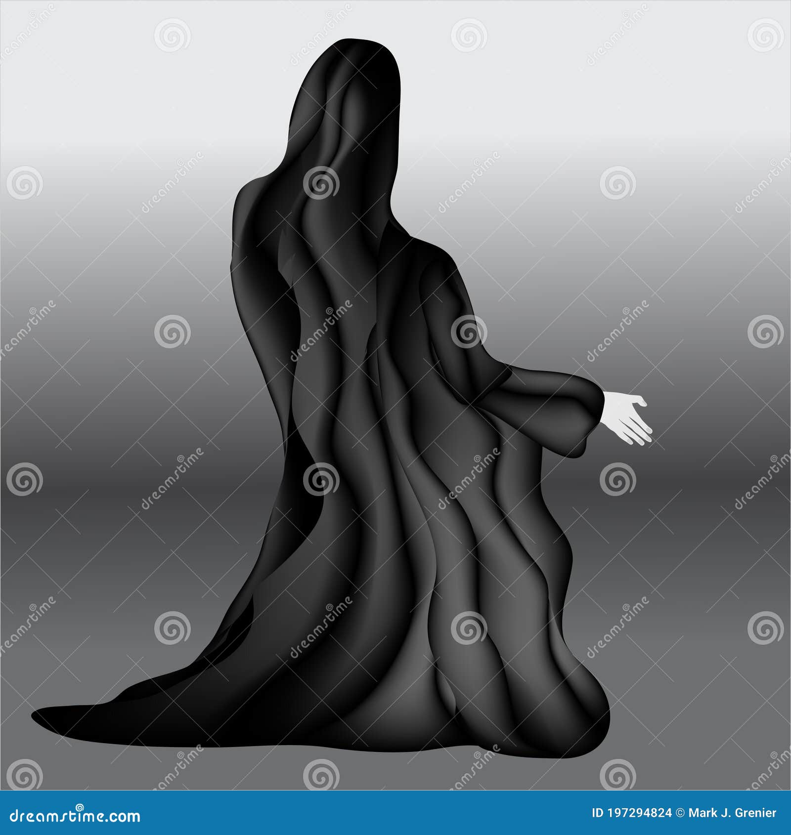 The Lady in the Black Robes Stock Vector - Illustration of clothing ...
